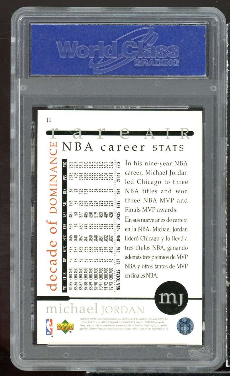 Michael Jordan Card 1994 Upper Deck Air Decade Of Dominance #J1 WCG 10 ...