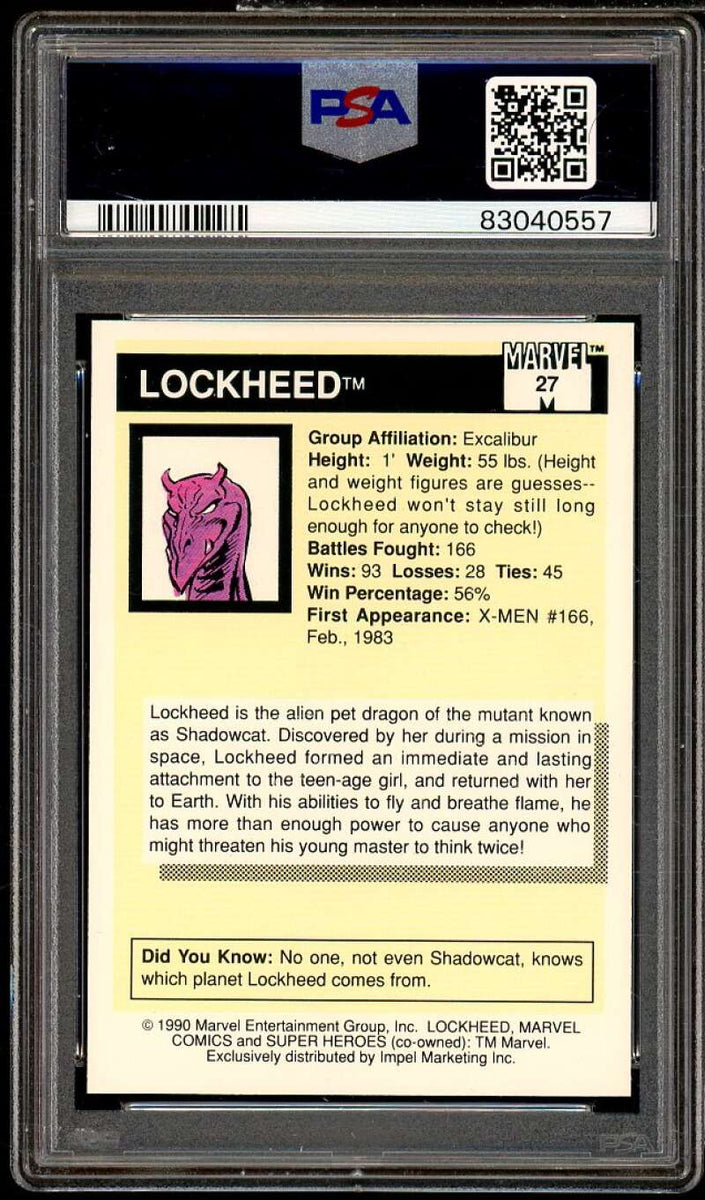 Lockheed Card 1990 Marvel Universe #27 PSA 6 ...
