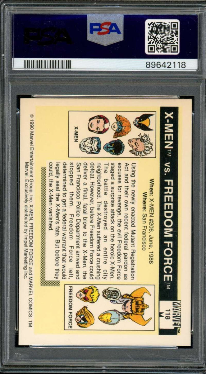 X-Men Vs Freedom Force Card 1990 Marvel Universe #118 PSA 6 ...