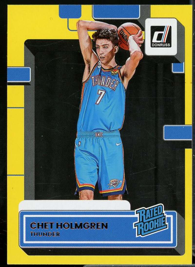 Chet Holmgren Rookie Card 2022-23 Donruss Yellow Flood #202 ...