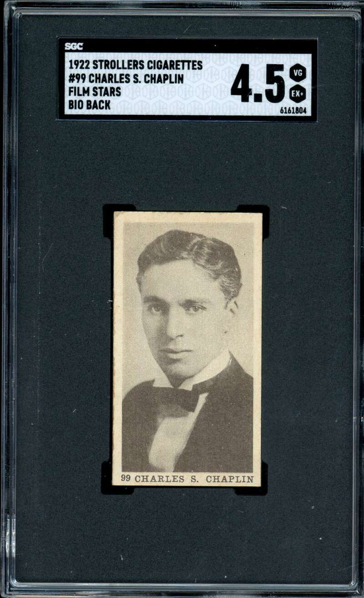 Charlie Chaplin Card 1922 Strollers Cigarettes Film Stars #99 SGC 4.5 ...