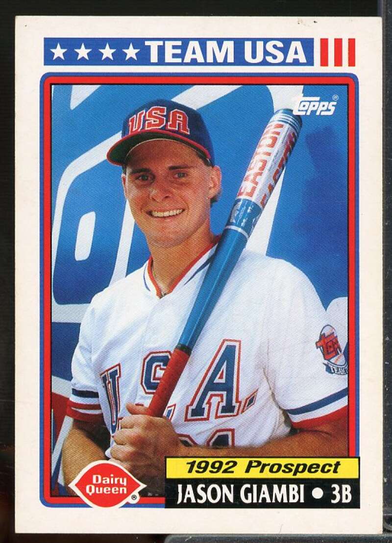 Jason Giambi Rookie Card 1992 Topps Dairy Queen Team USA #31 ...