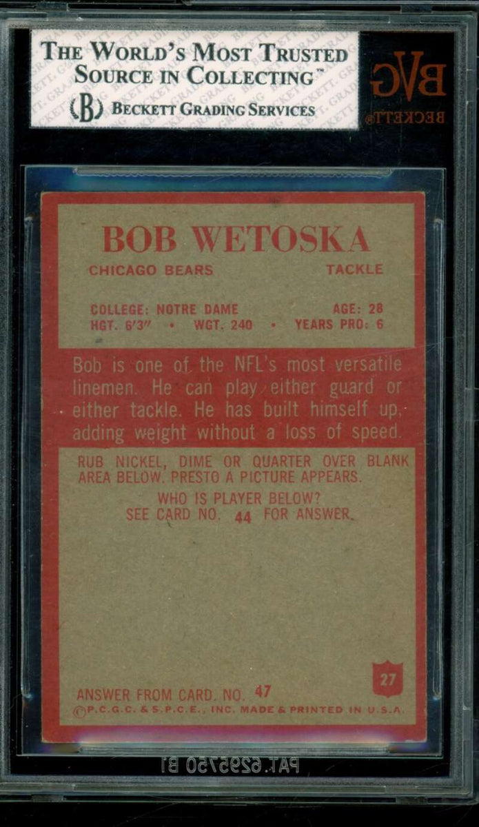 Bob Wetoska Card 1965 Philadelphia #27 BGS BVG 6 ...