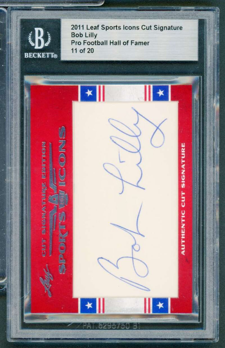 Bob Lilly Card 2011 Leaf Sports Icons Cut Signature #11 BGS Authentic ...