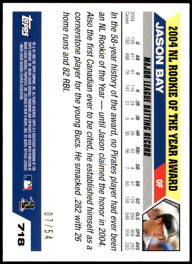 Jason Bay Card 2005 Topps Black #718 – SUPERIORSPORTSINVESTMENTS.COM