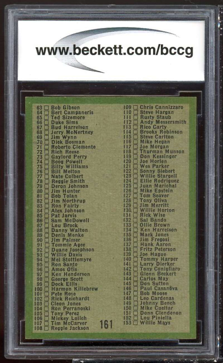 Checklist Card 1971 Topps #161 BGS BCCG 9 – SUPERIORSPORTSINVESTMENTS.COM