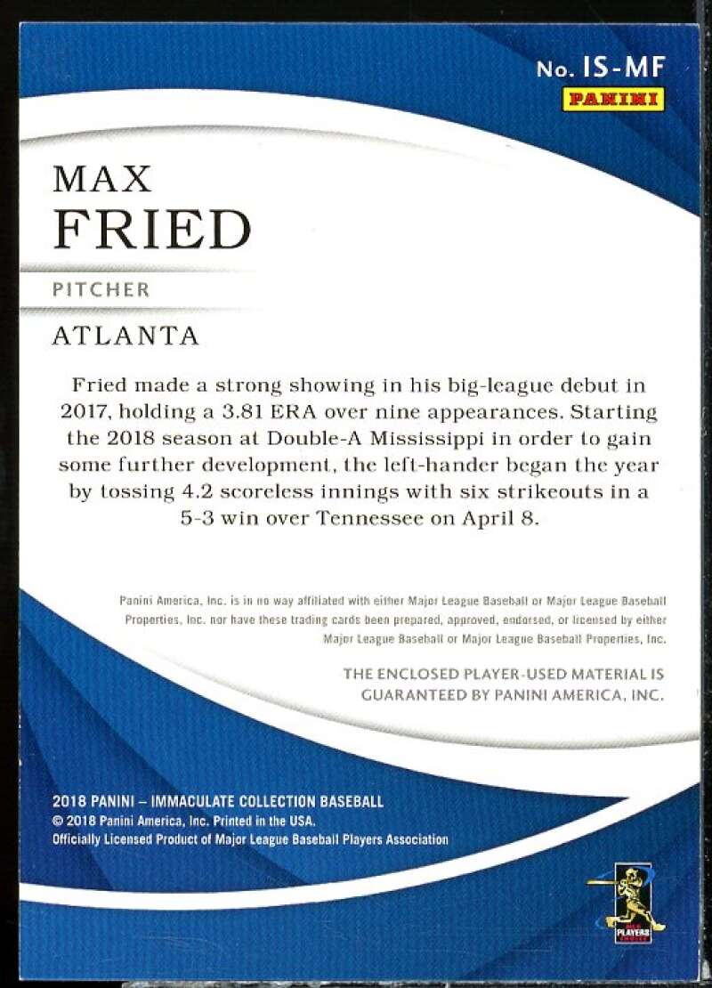 Max Fried Card 2018 Immaculate Collection Immaculate Swatches Jersey N ...